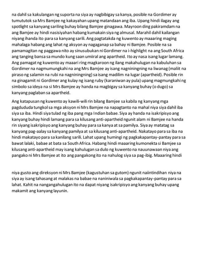 In a chip of glass ruby by nadine gordimer | DOCX