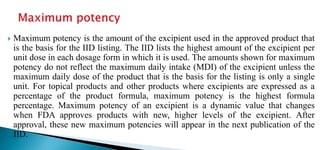 Inactive ingredients database | PPTX