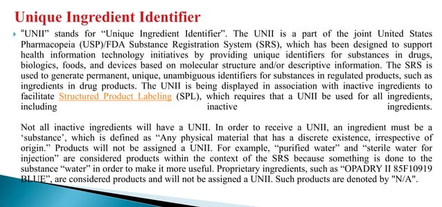 Inactive ingredients database | PPTX