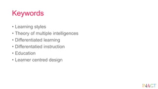 What are the learning styles in differentiated instruction?.PPT