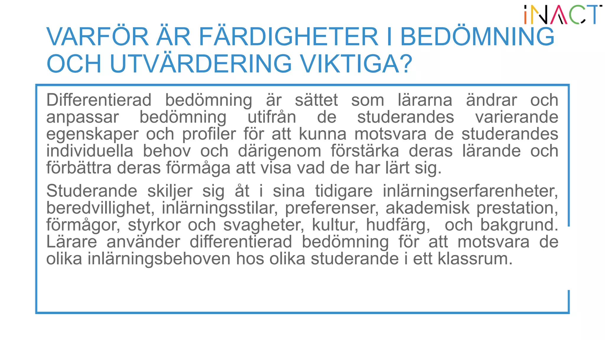 INACT Module 6 Top Teacher Skills for Differentiated Instruction FINAL ...