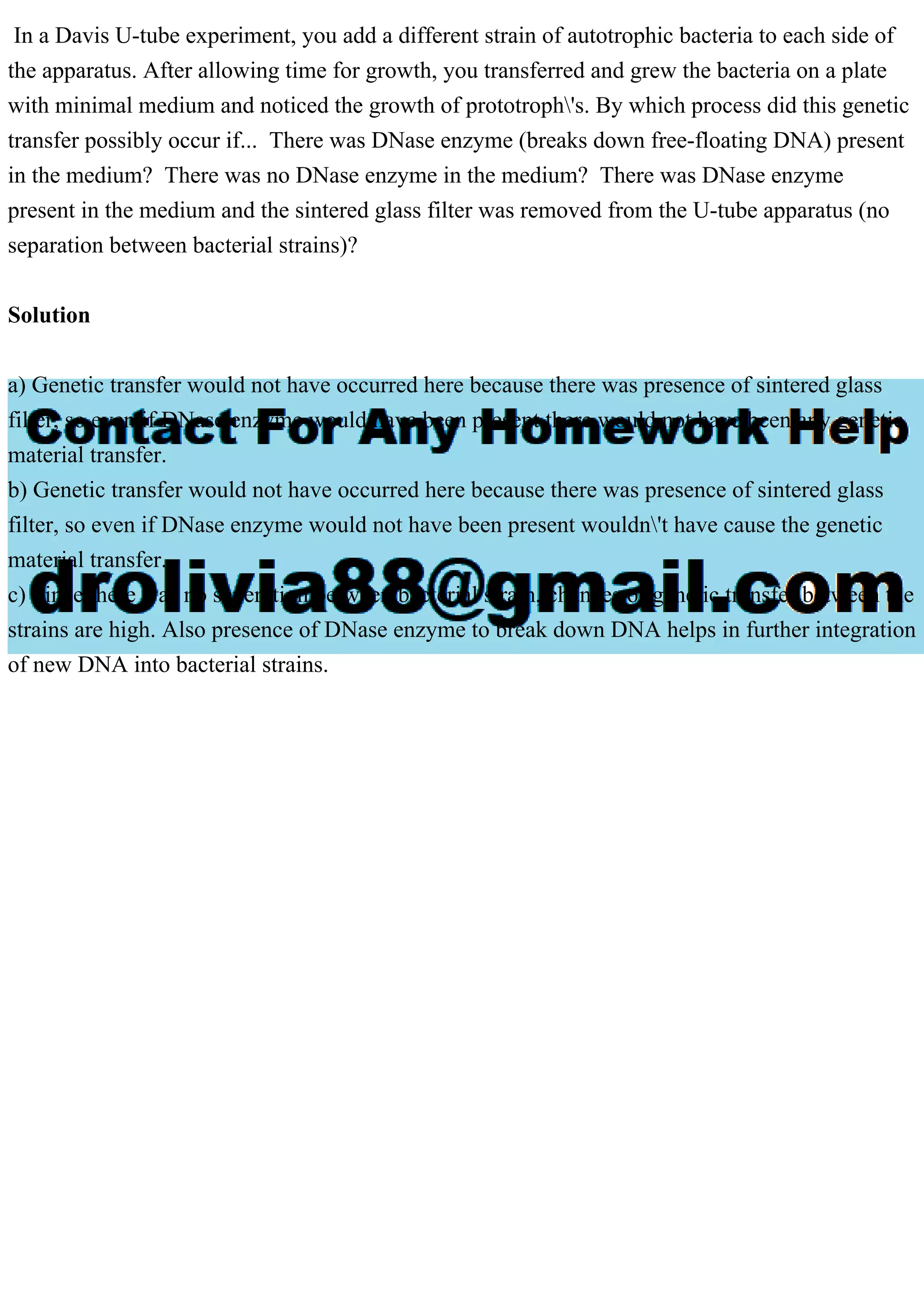 In a Davis U-tube experiment, you add a different strain of autotroph.pdf