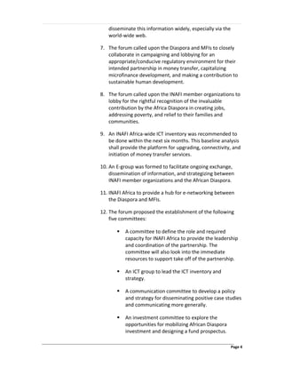 Inafi africa cotonou declaration | DOC