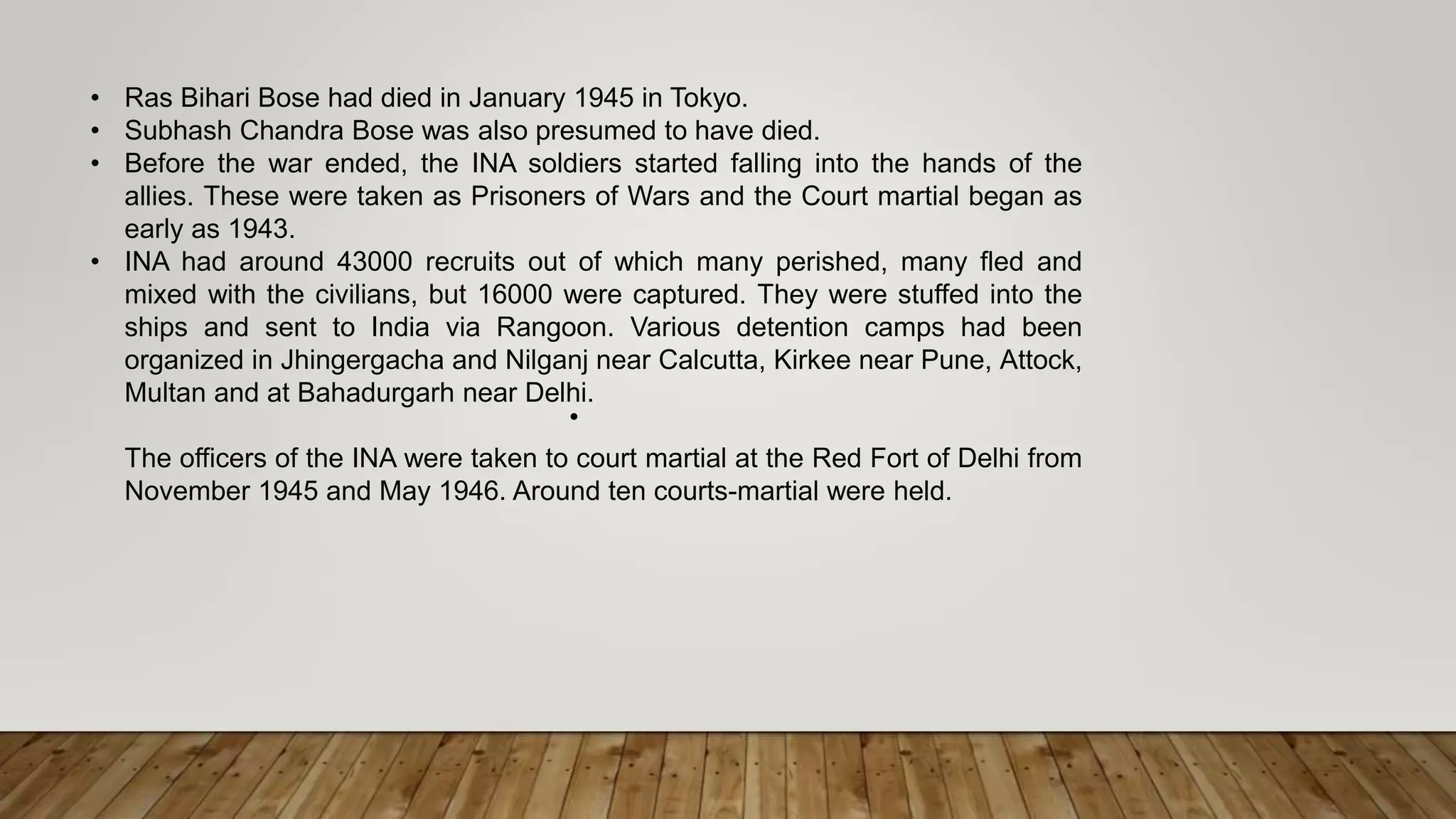 Indian National Army and INA Trials | PPTX