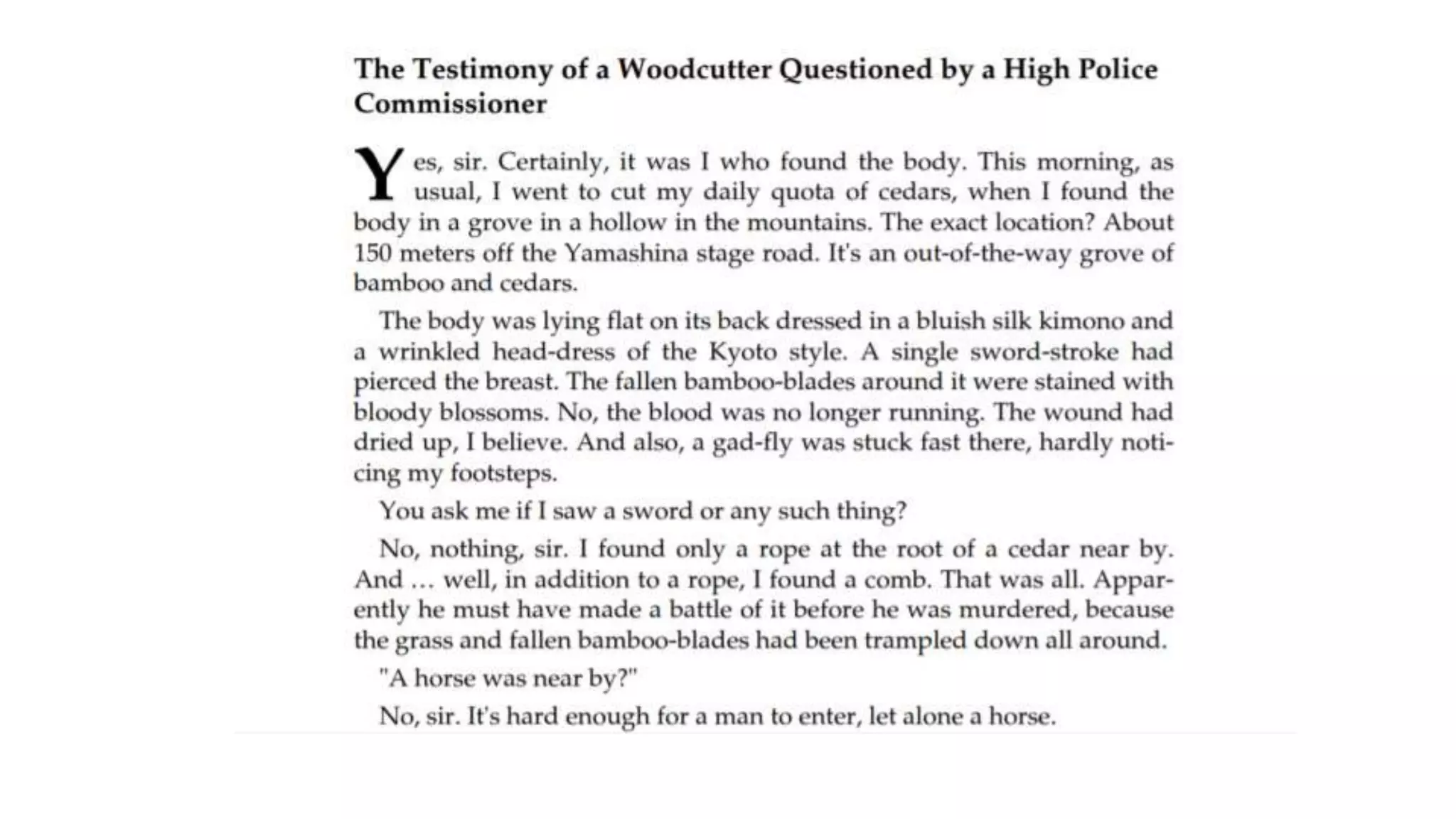 In a grove Analysis by ryonuosuke akutagawa | PPTX