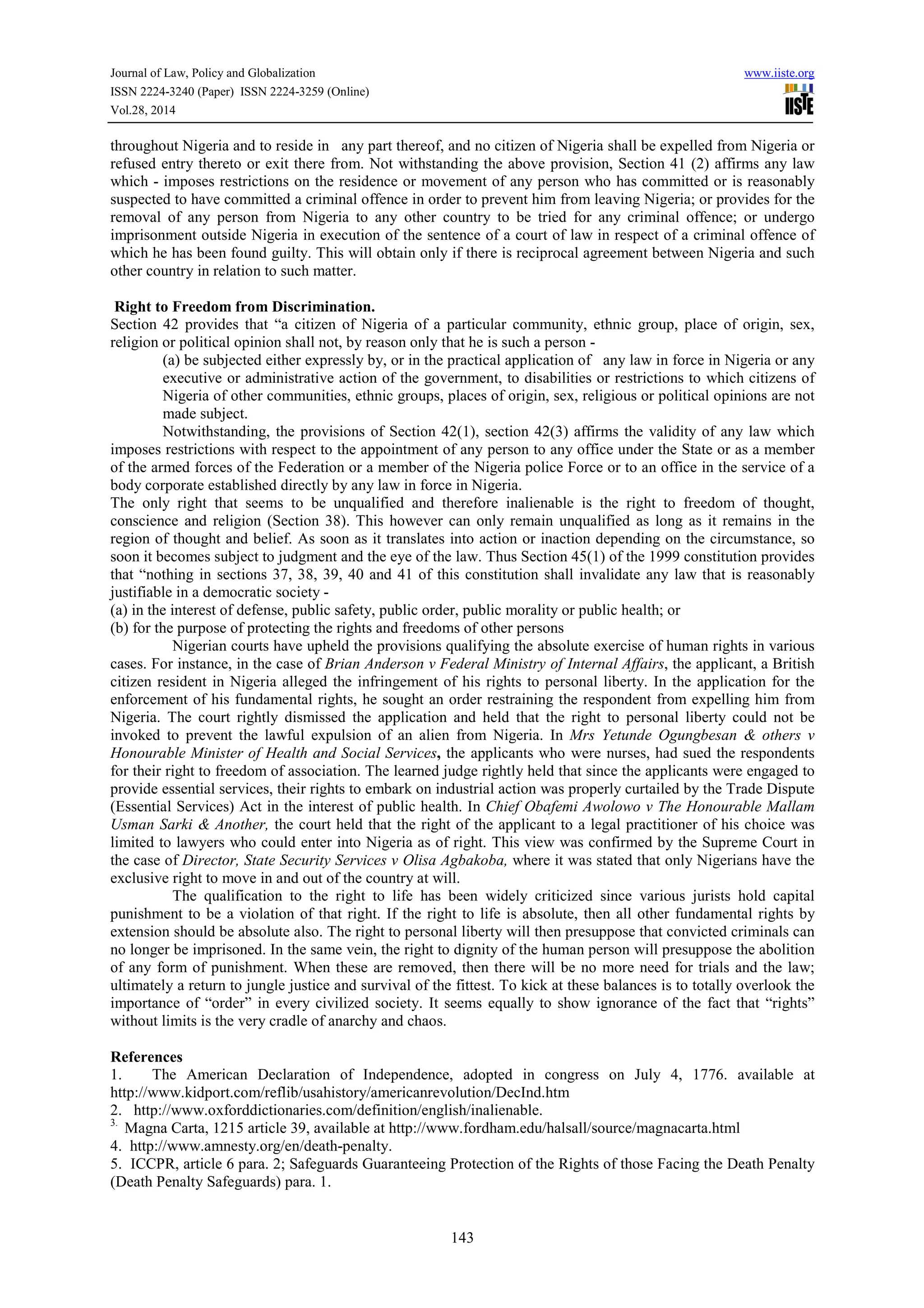 Inalienability of human rights | PDF