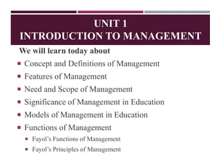 MANAGEMENT STRATEGIES in EDUCATIONAL INSTITUTIONS-8615-UNIT 1 | PPTX