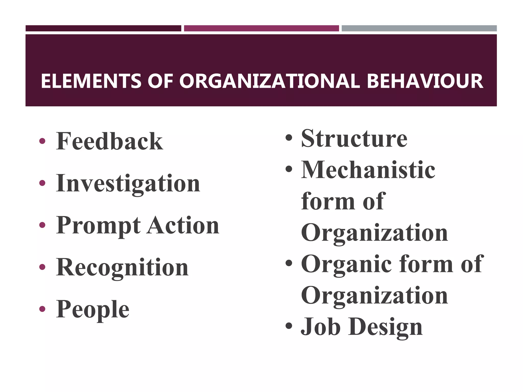 ORGANIZATIONAL BEHAVIOR MANAGEMENT-8615 | PPT