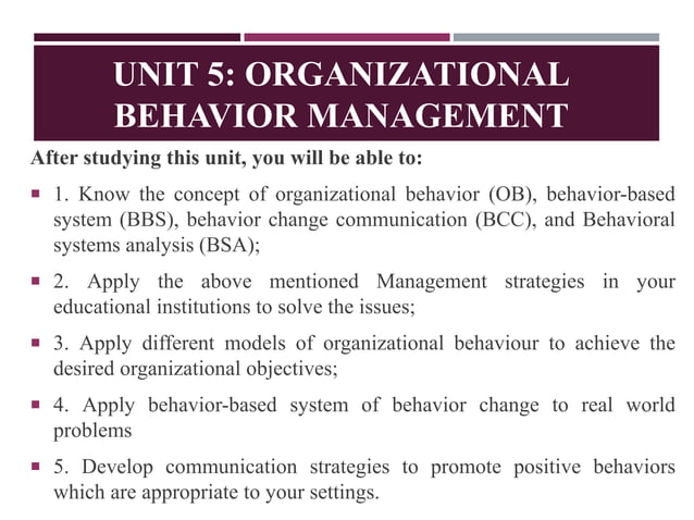 ORGANIZATIONAL BEHAVIOR MANAGEMENT-8615 | PPT