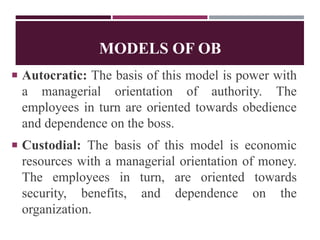 ORGANIZATIONAL BEHAVIOR MANAGEMENT-8615 | PPT