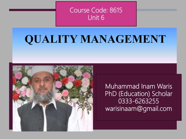 QUALITY MANAGEMENT-8615 | PPT