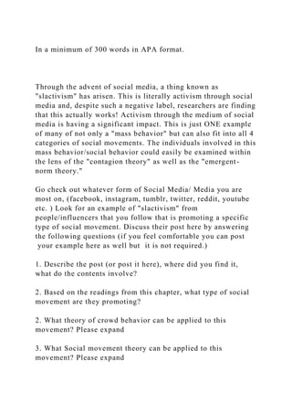 In a minimum of 300 words in APA format.Through the advent o.docx