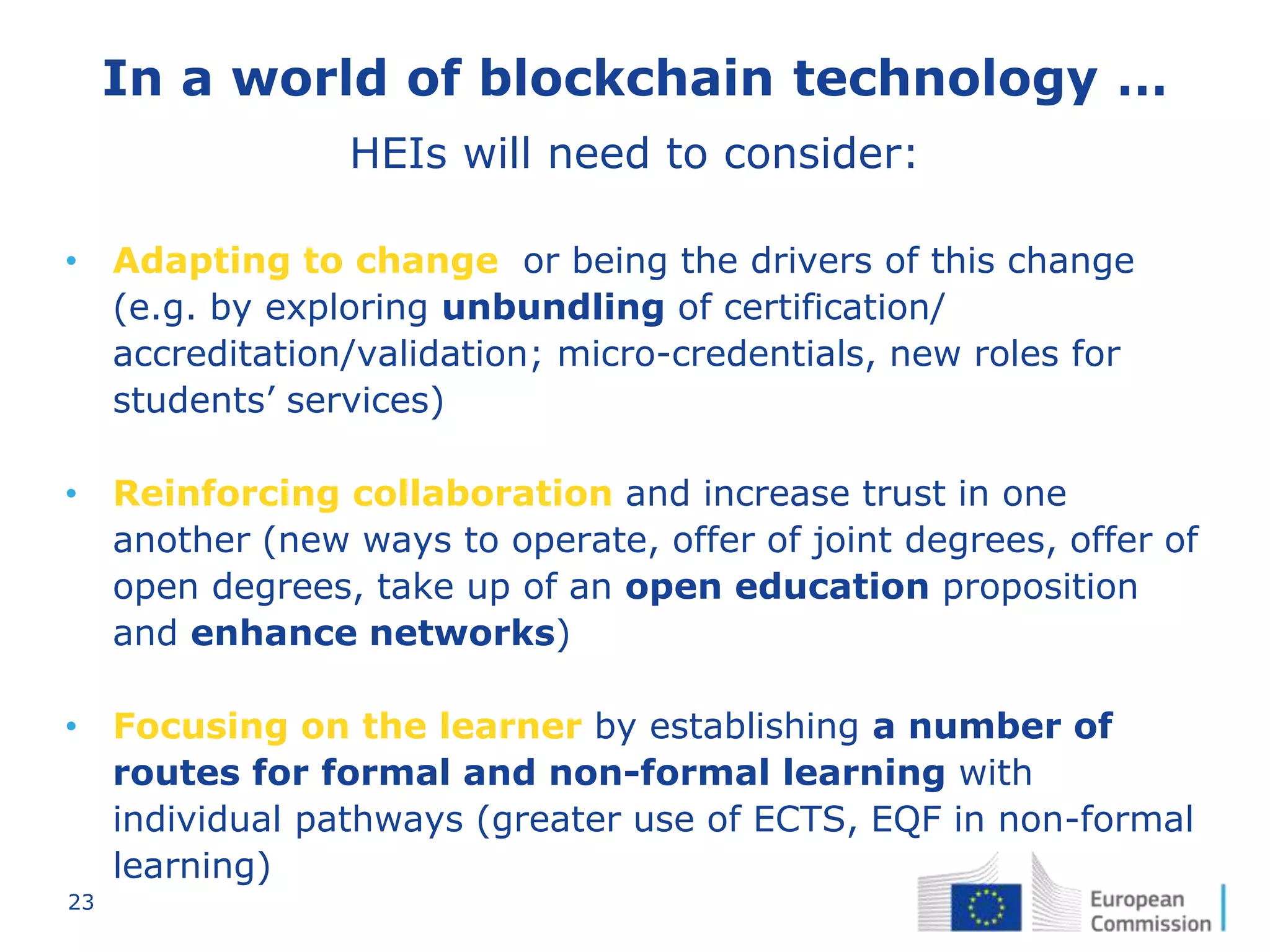 Open EDucation, Blockchain and Flexible Learning Pathways | PPTX