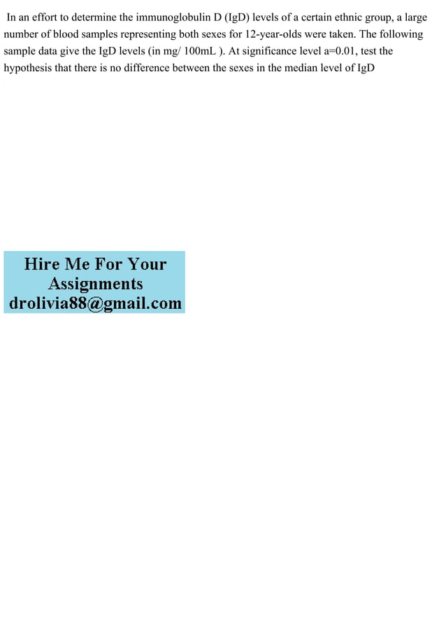 In an effort to determine the immunoglobulin D (IgD) levels of a cert.pdf