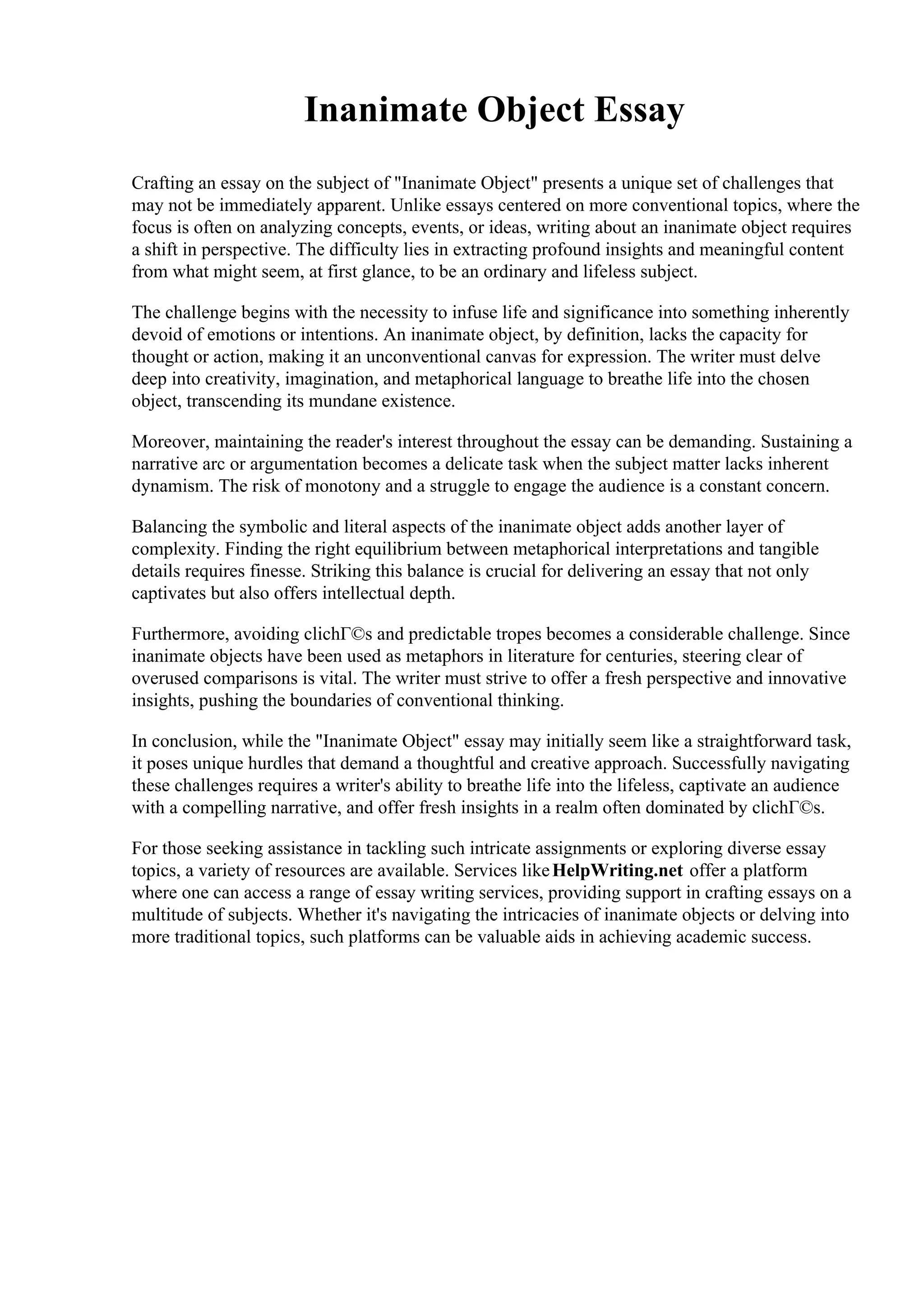 Inanimate Object Essay.pdf