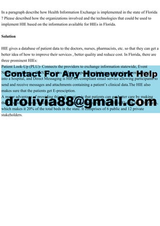 In a paragraph describe how Health Information Exchange is implement.pdf