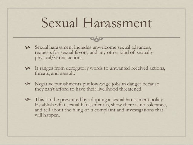 Inappropriate workplace behavior