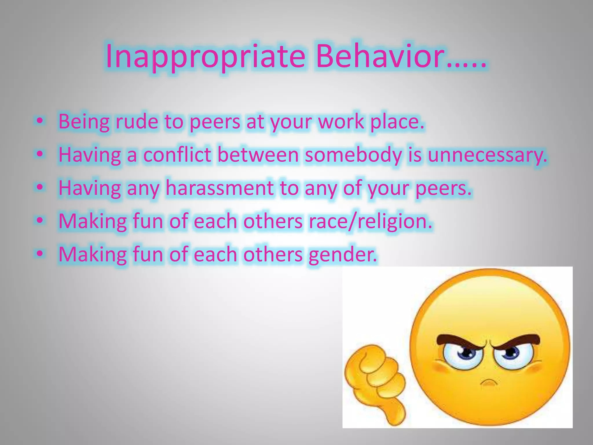 Inapropriate workplace behavior | PPTX