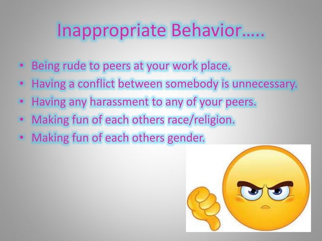 Inapropriate workplace behavior | PPTX
