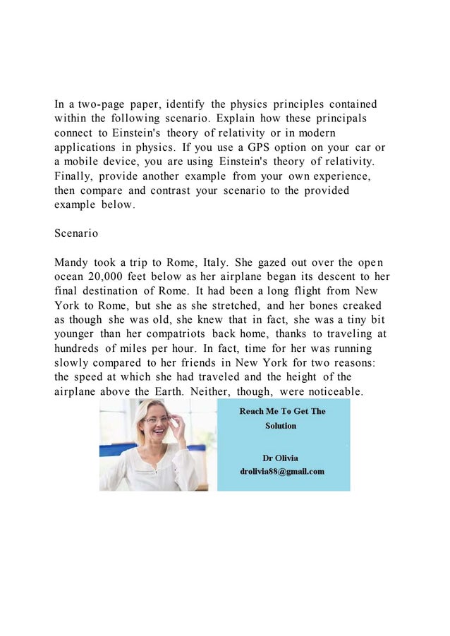 In a two-page paper, identify the physics principles contained w | DOCX