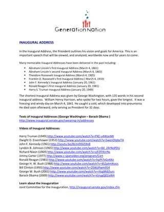 Inaug2013 activities | PDF