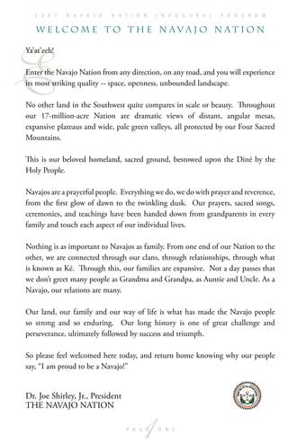 Navajo Nation Presidential Inauguration Program | PDF