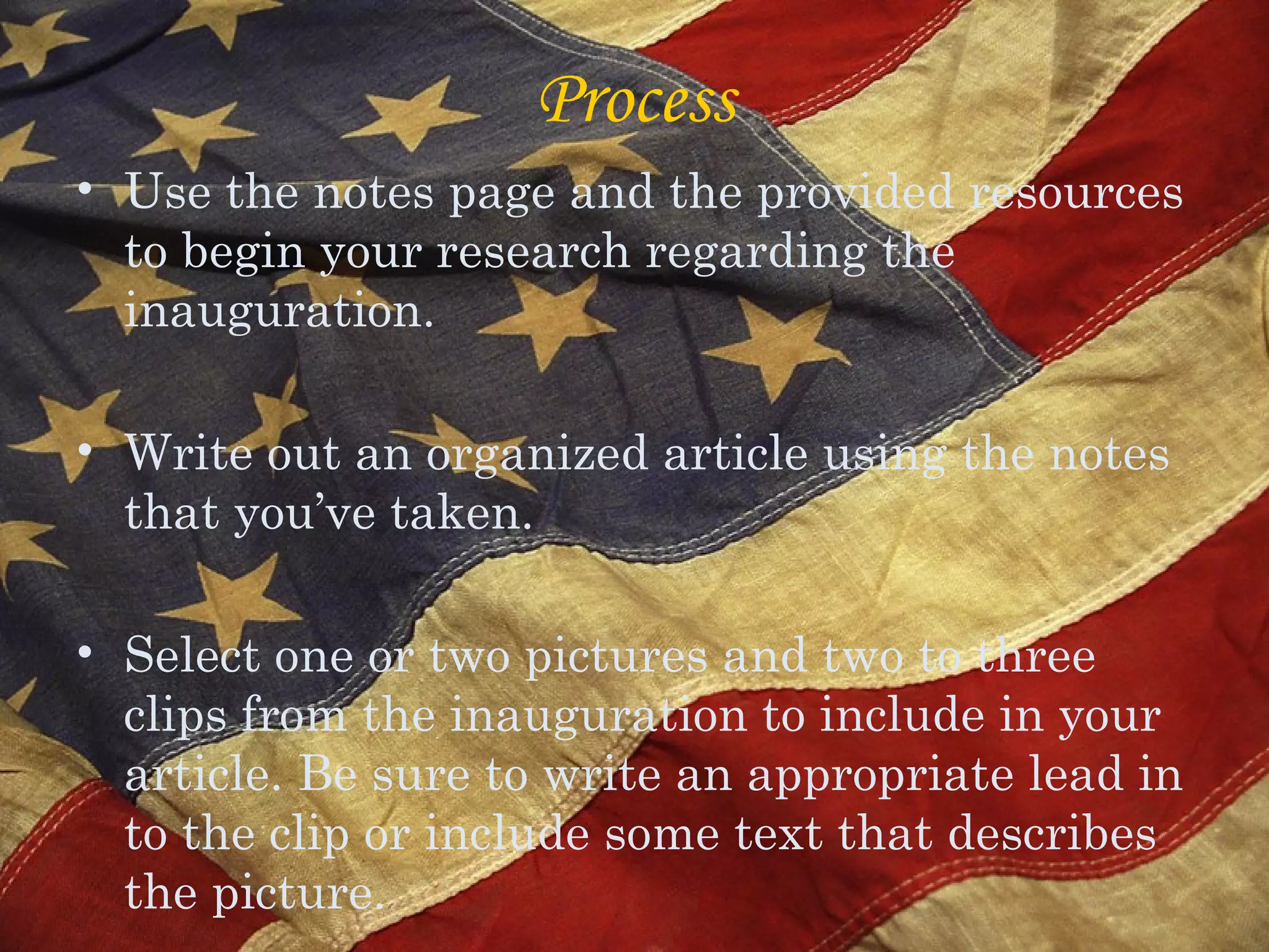 Inauguration Webquest | PPT