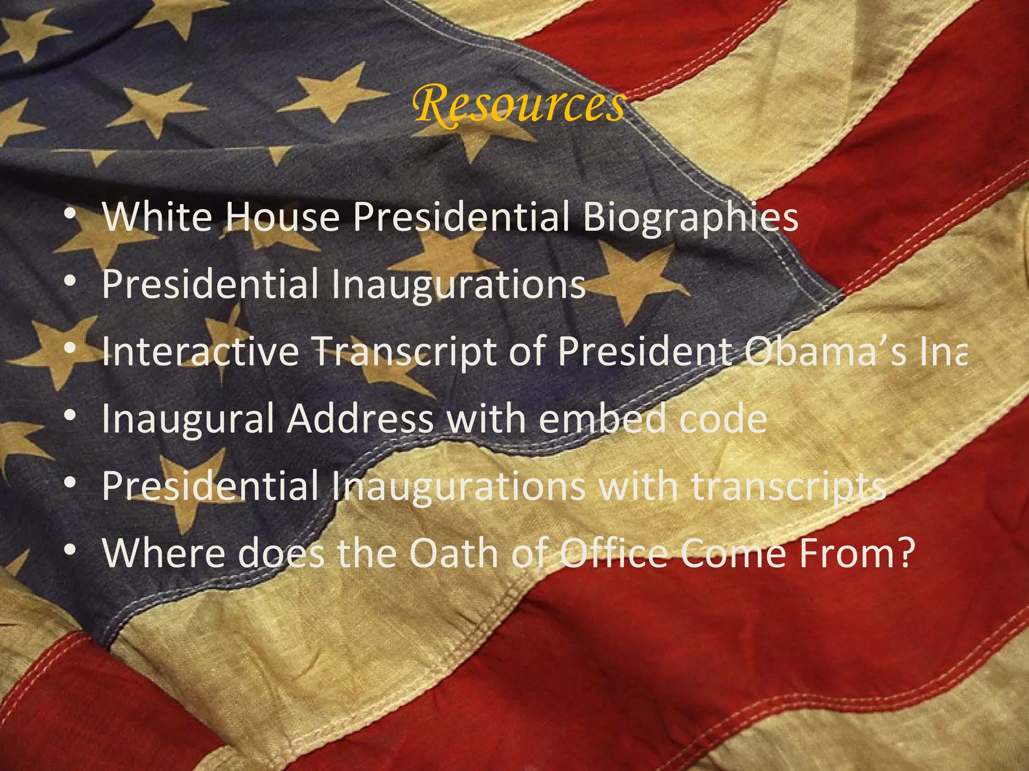 Inauguration Webquest | PPT