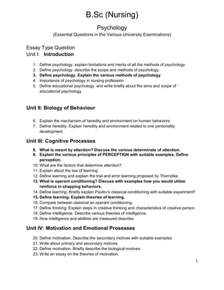 In b.sc nursing important question for psychology by S.Lakshmanan ...