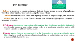 Differences in Culture - Society refers to a group of people who share ...