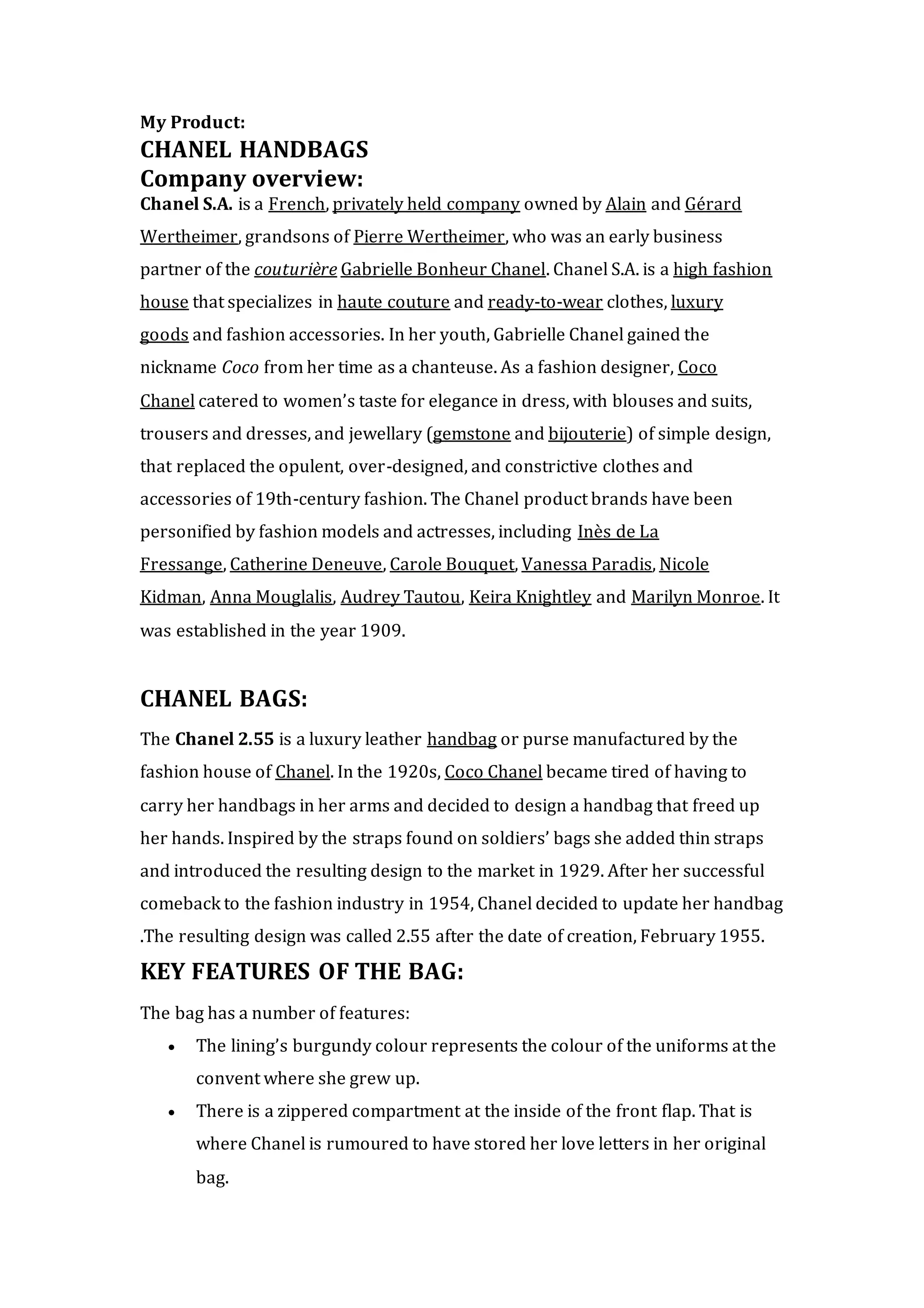 Competitive advantage of CHANEL & LOUIS VUITTON BAG | DOCX | Style ...