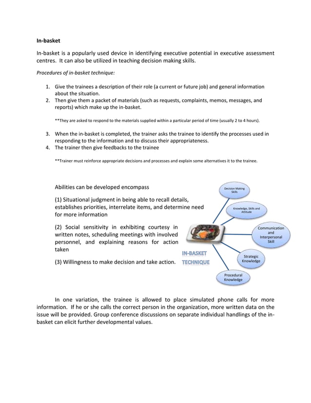 In basket technique | DOCX
