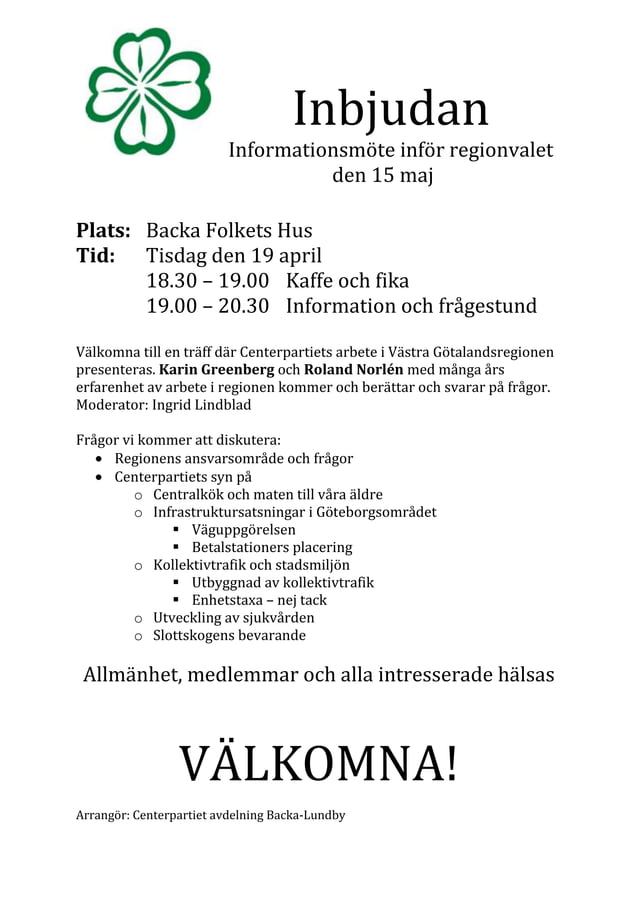 Inbjudan 19 april | PDF