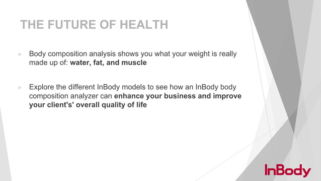 InBody Value Proposition | Body Composition Analysis | PDF