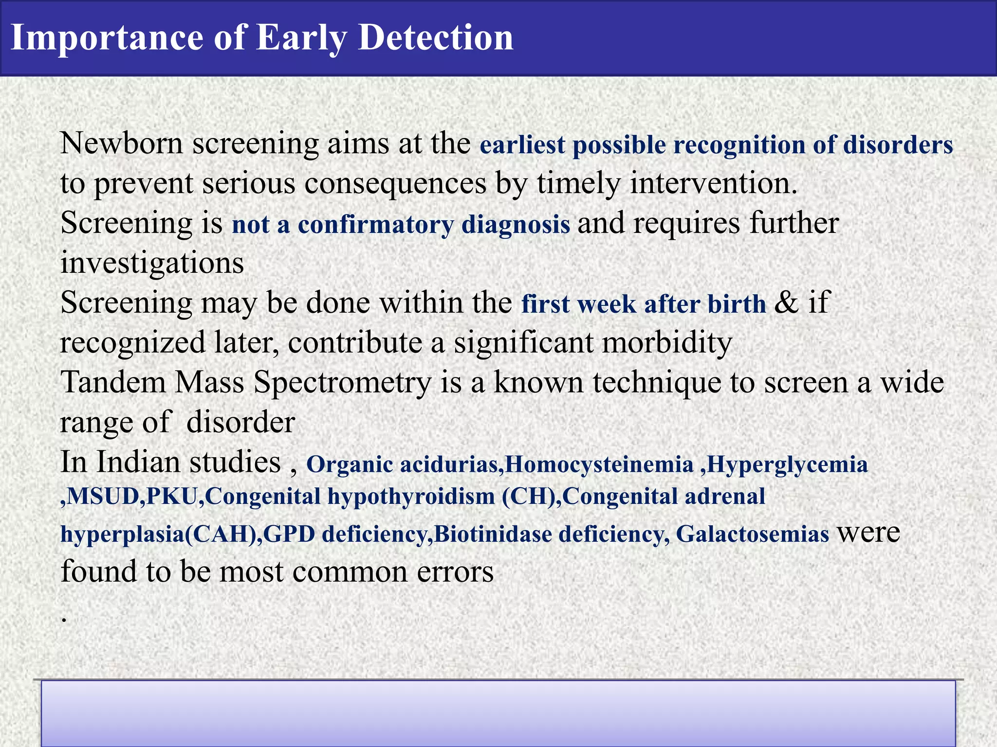Inborn error of metabolism ( Prenatal & Newborn Screening ) | PPT