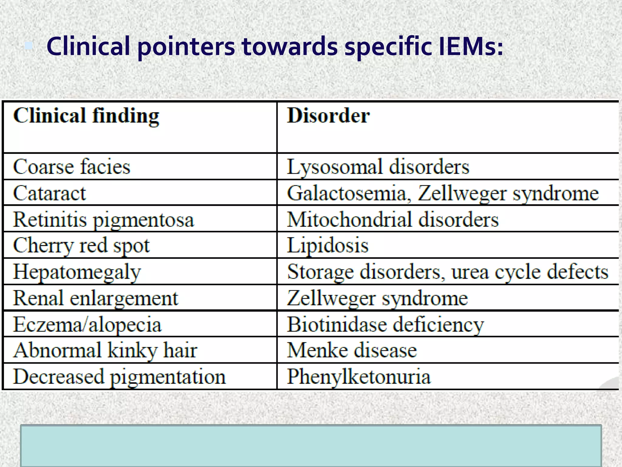 Inborn error of metabolism ( Prenatal & Newborn Screening ) | PPT
