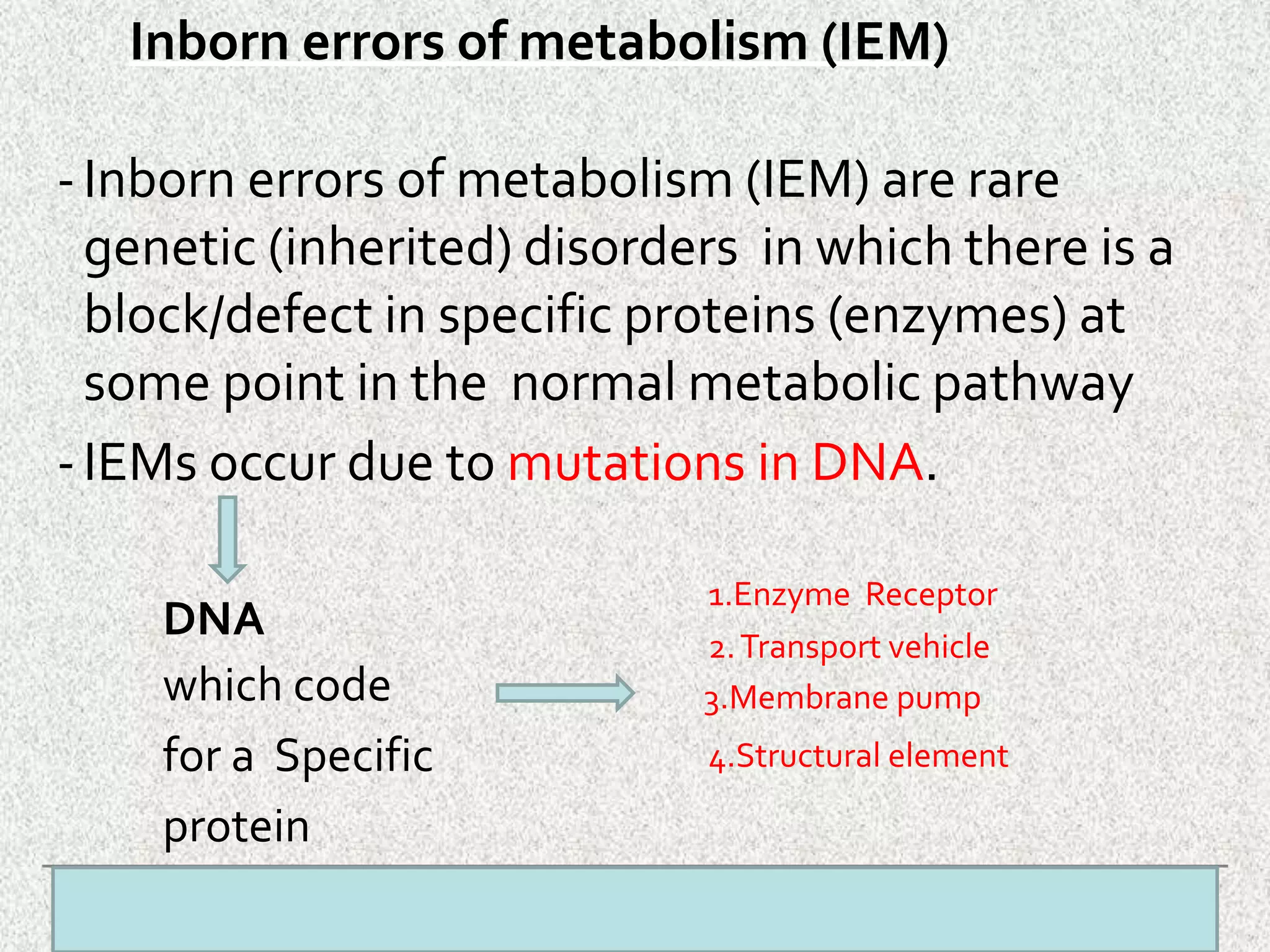 Inborn error of metabolism ( Prenatal & Newborn Screening ) | PPT