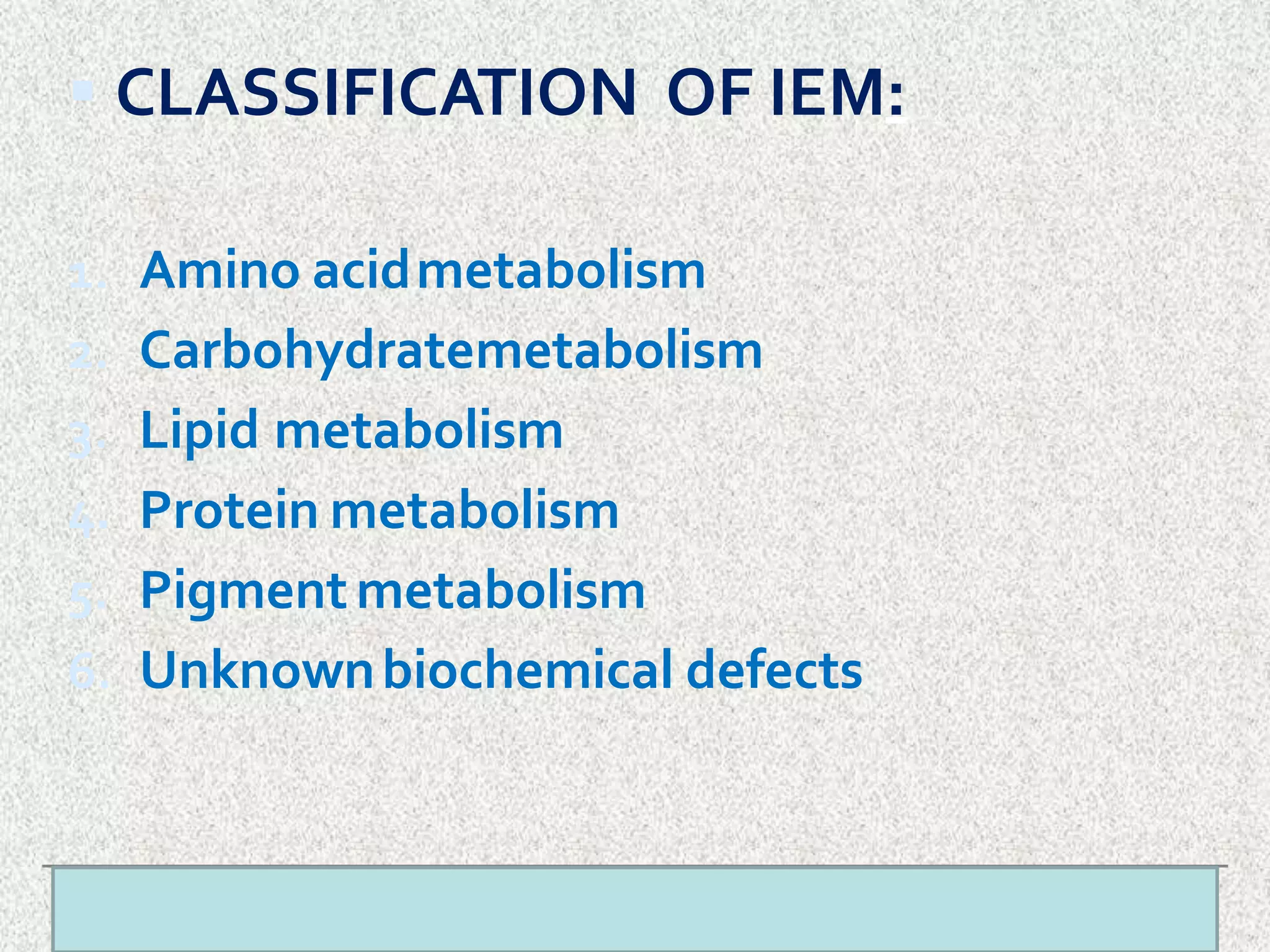 Inborn error of metabolism ( Prenatal & Newborn Screening ) | PPT
