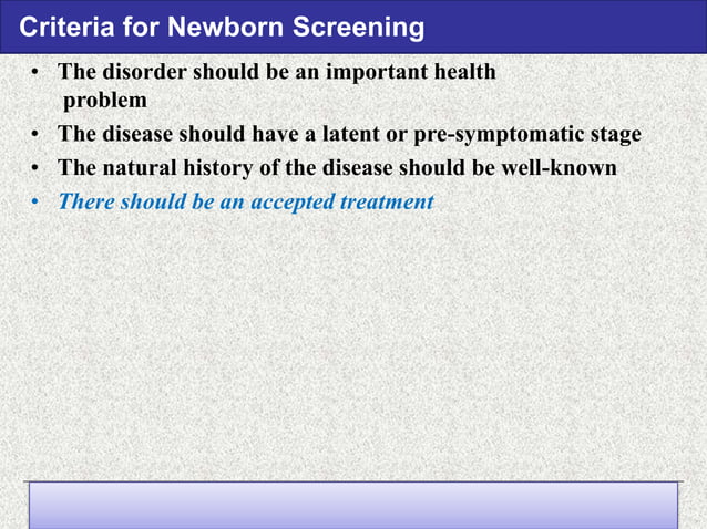Inborn error of metabolism ( Prenatal & Newborn Screening ) | PPT