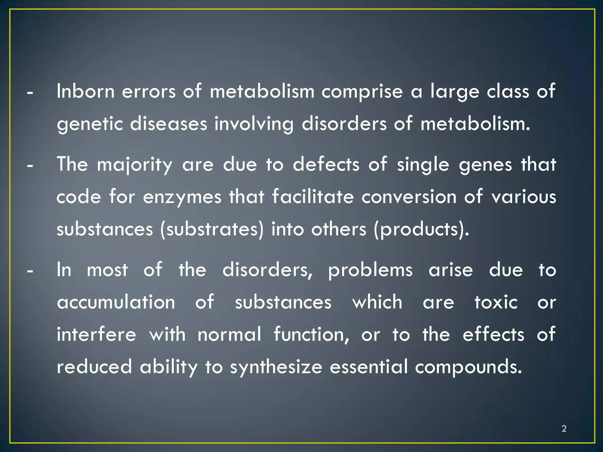 Inborn errors of metabolism | PDF