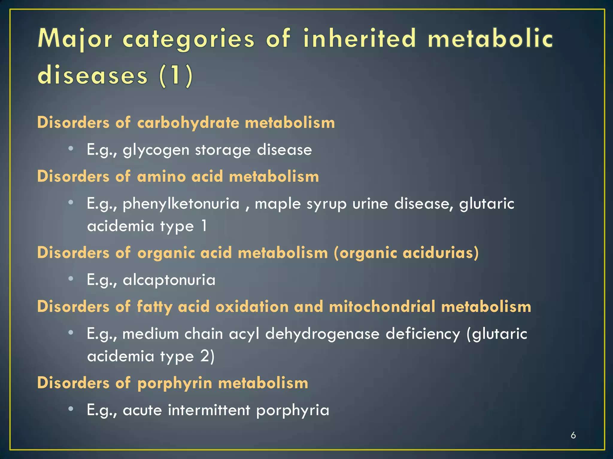 Inborn errors of metabolism | PDF