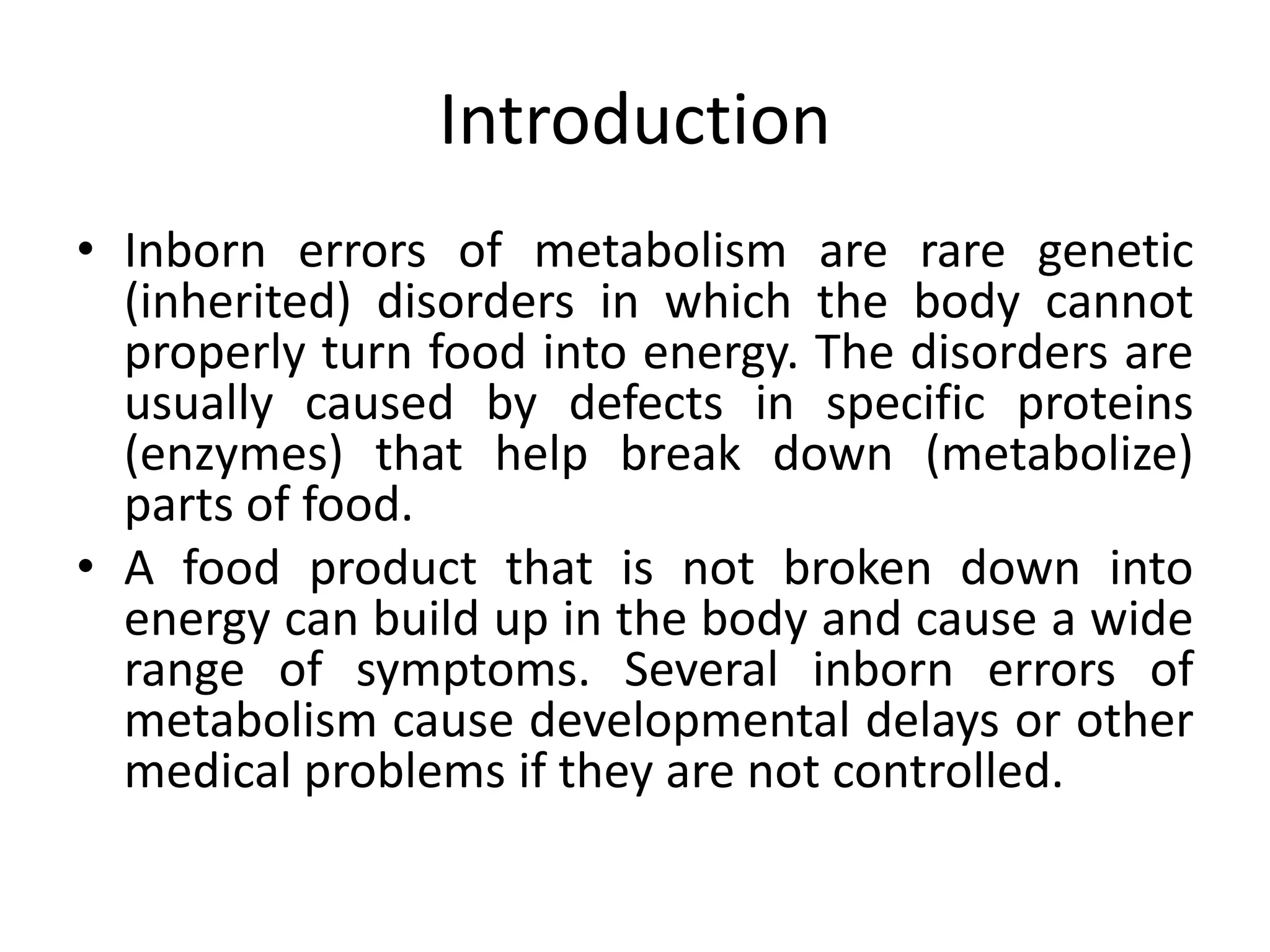 Inborn errors of metabolism | PPTX | Endocrine and Metabolic Diseases ...