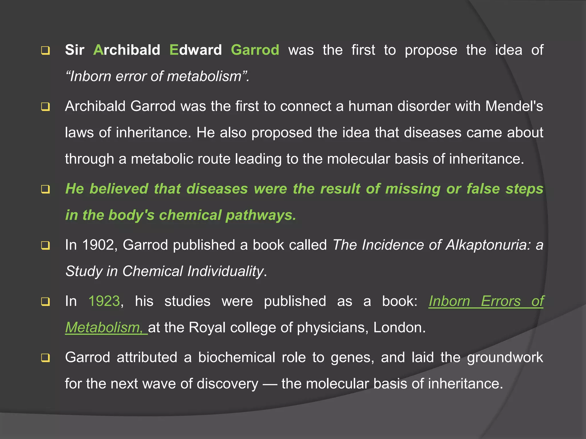 Inborn errors of metabolism ppt | PPTX