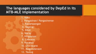 College of Education 2nd YearMother Tongue -MLE MTB. pptx | PPT