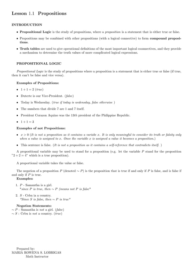 Lesson_-_1_Fundamentals_of_Logic_and_Equivalence | PDF