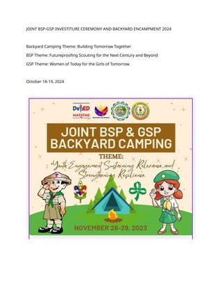 Bsp and Gsp Joint Encampment program 2024 | DOCX