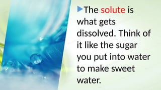 ROLE OF SOLUTE AND SOLVENT IN A SOLUTIONpptx | PPTX