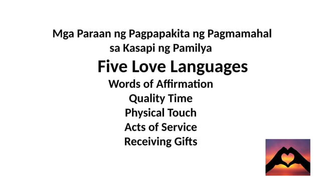 Aralin : Ang Pamilya- Mapagmahal ( Loving) | PPTX
