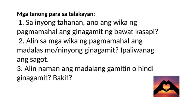 Aralin : Ang Pamilya- Mapagmahal ( Loving) | PPTX