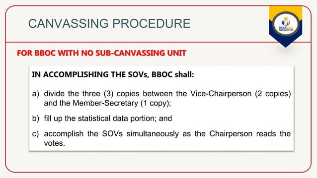 Election Canvassing Process in the Phils | PPTX | Elections | Politics